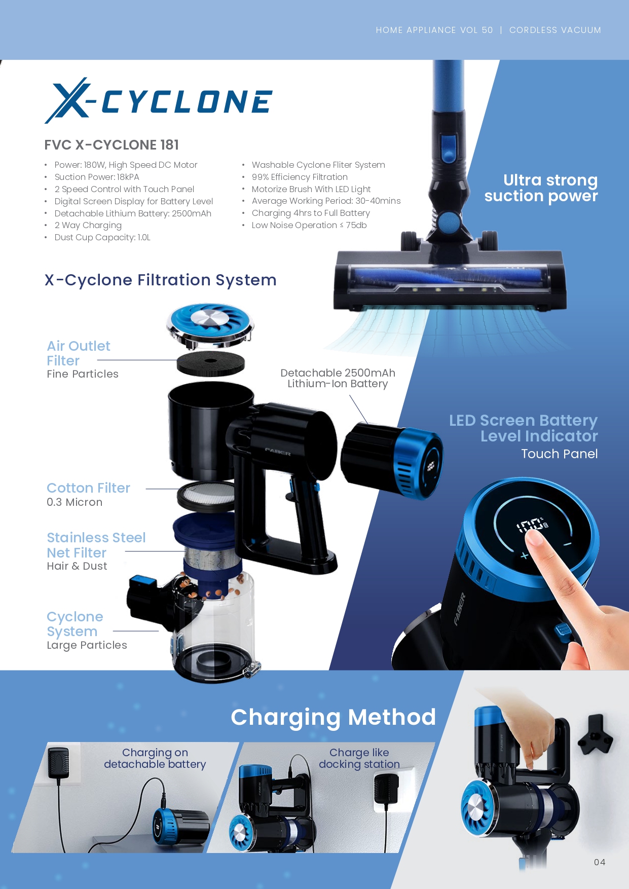 Cordless Vacuum FVC X-CYCLONE 181 | Faber