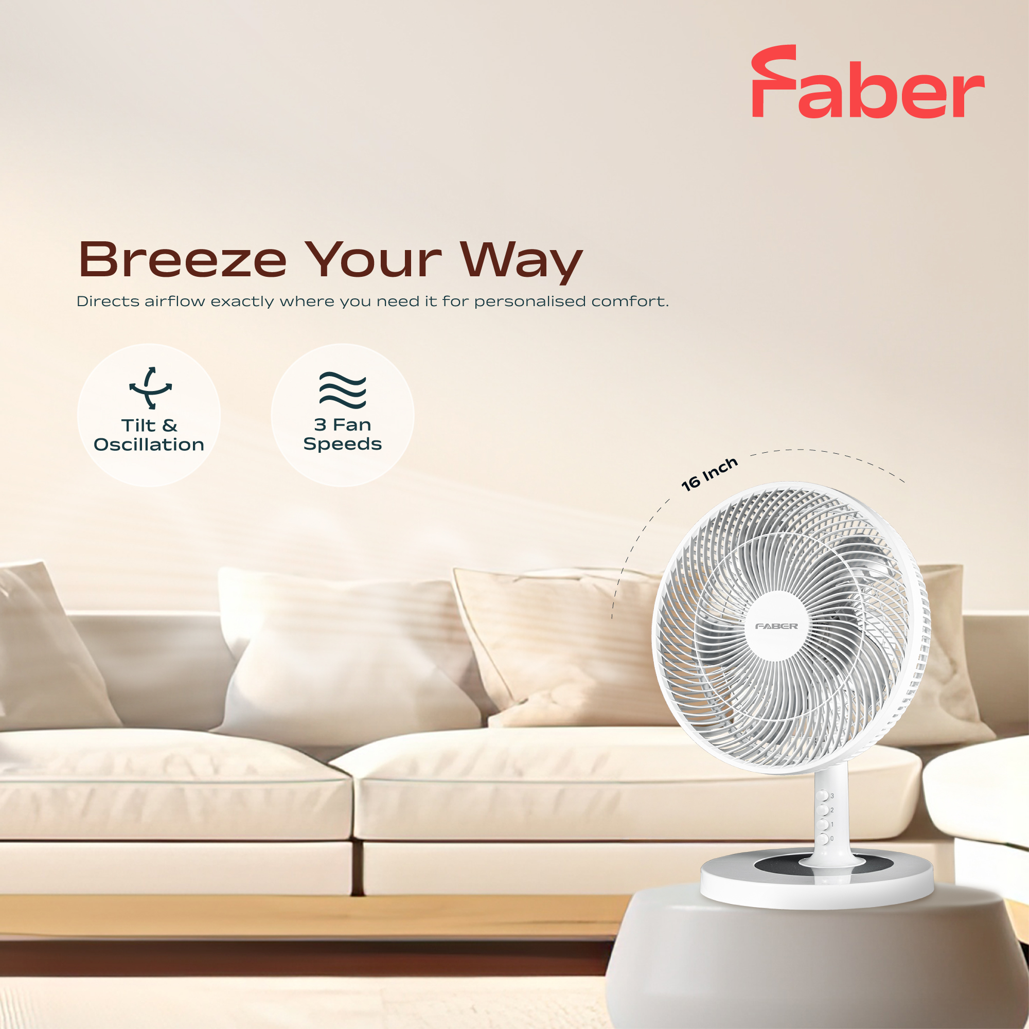 FABER TABLE FAN FTF BLISS 3112WH | Faber