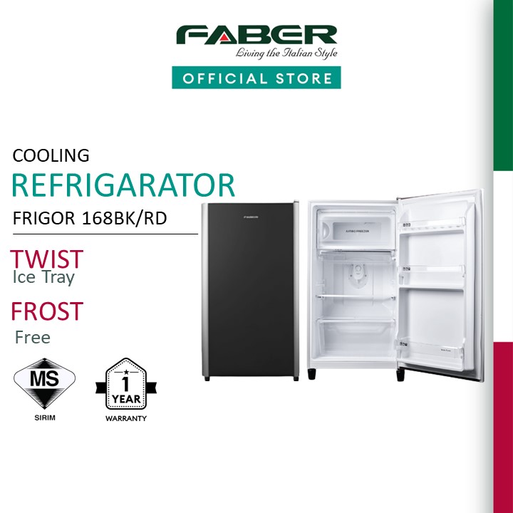 168L 1-Door Refrigerator FRIGOR 168BK/RD | Faber